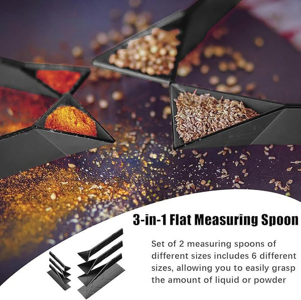 Polygons Measuring Spoon Set - Flat 3-in-1 Multifunctional Magnetic ...