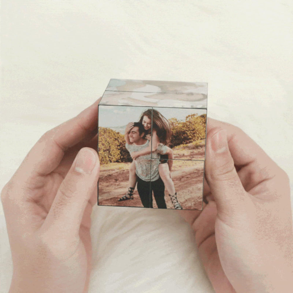 Personalized Foldable 3d Rotating Photo Cubes Puzzle For Pictures