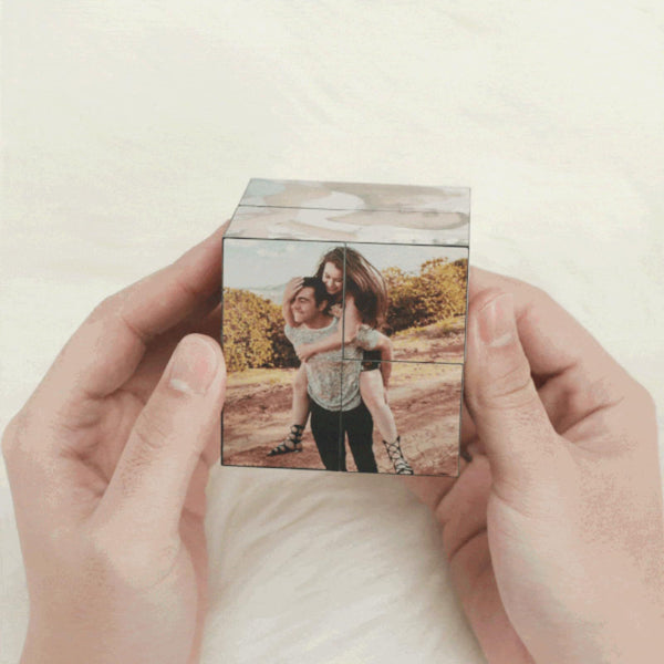 Personalized Foldable 3d Rotating Photo Cubes Puzzle For Pictures