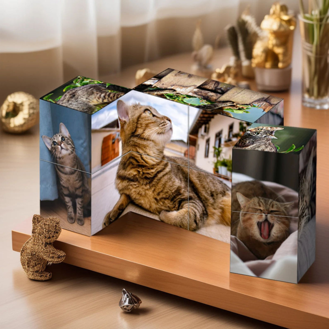Personalized Foldable 3d Rotating Photo Cubes Puzzle For Pictures