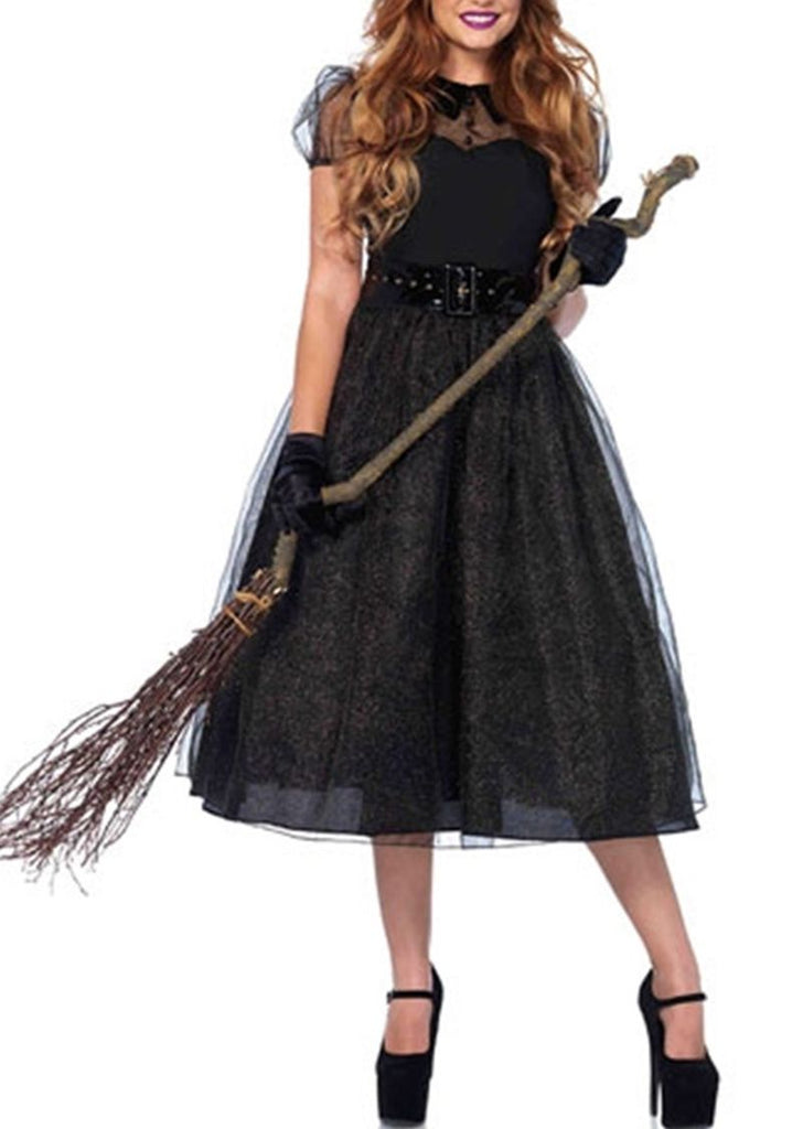Black Gothic Cosplay Wizard Halloween Witch Dress – sunifty