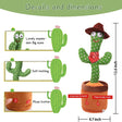 Funny Electric Speaking Cactus Dancing Toys Record Repeat Soft Talking