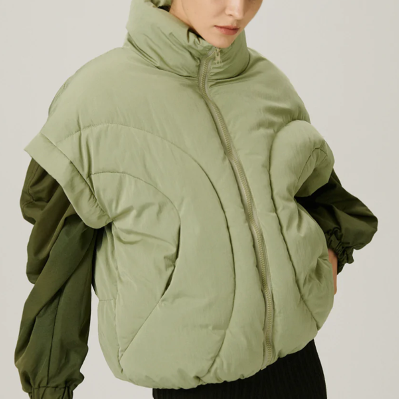 Oversized Puffy Sleeveless Puffer Jacket Winter Vest Outerwear Gilets ...