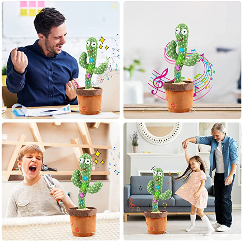 Funny Electric Speaking Cactus Dancing Toys Record Repeat Soft Talking ...