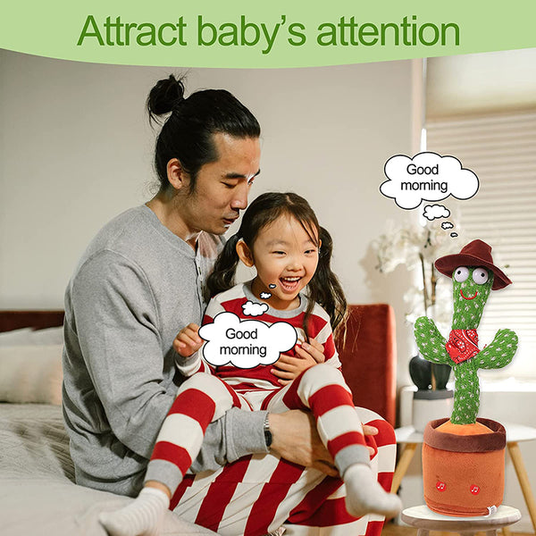 Funny Electric Speaking Cactus Dancing Toys Record Repeat Soft Talking