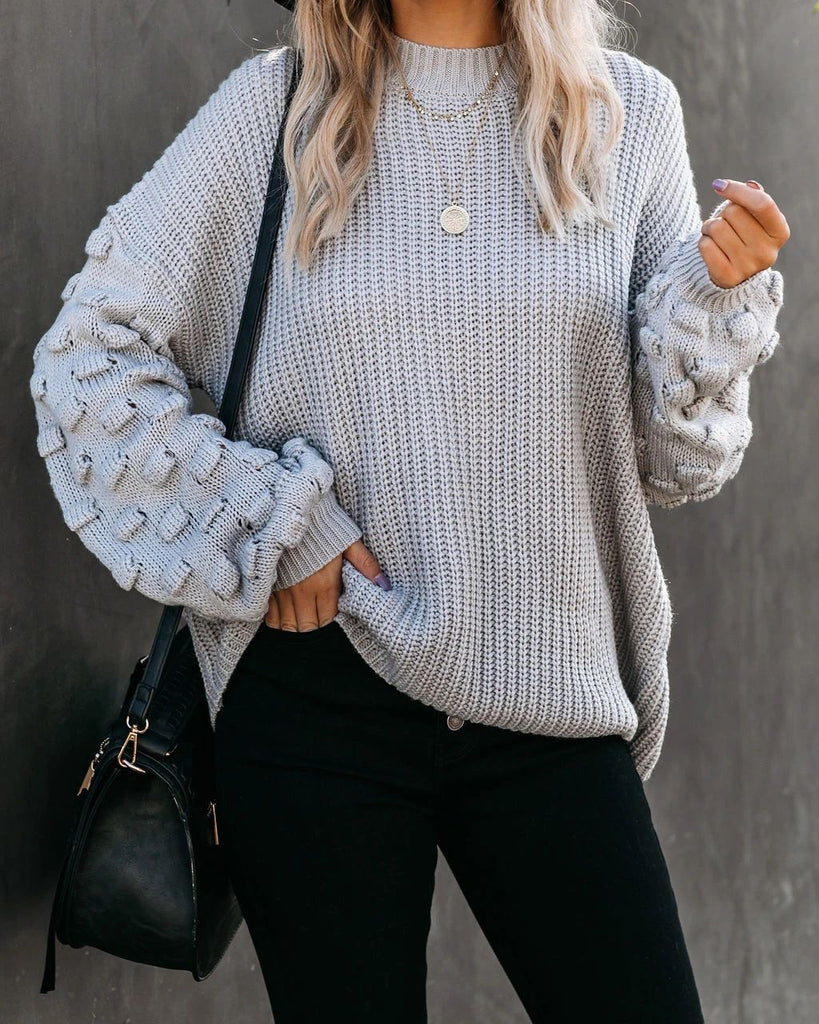 Big Baggy Ballon Sleeve Chunky Knitted Jumper Sweater – sunifty