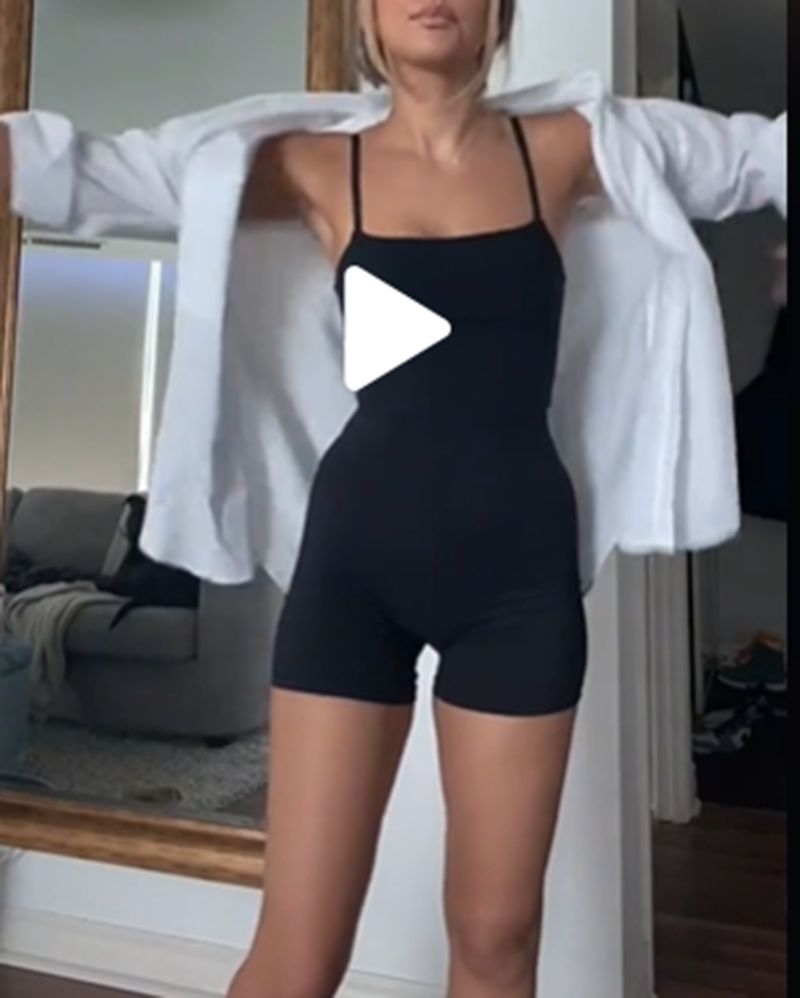 Sculpted Sleeveless Bodysuit Shorts Sports Jumpsuit Unitard Bodysuit R ...