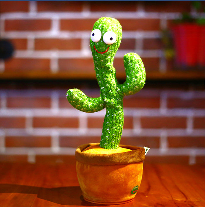 Funny Electric Speaking Cactus Dancing Toys Record Repeat Soft Talking