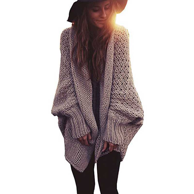 Oversized Open Front Batwing Long Cardigan Sweater