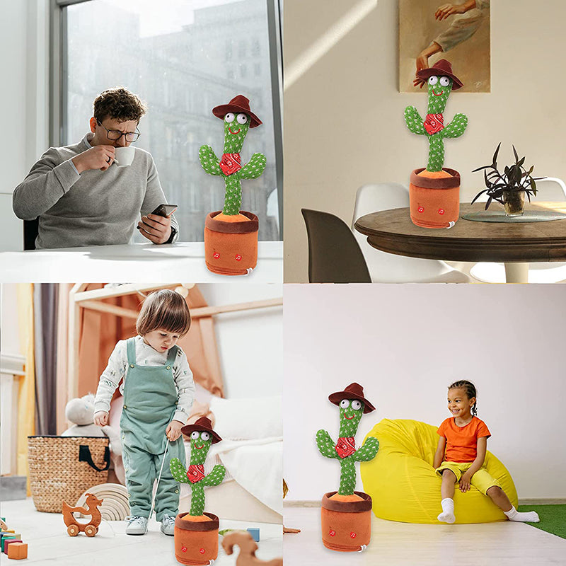 Funny Electric Speaking Cactus Dancing Toys Record Repeat Soft Talking ...