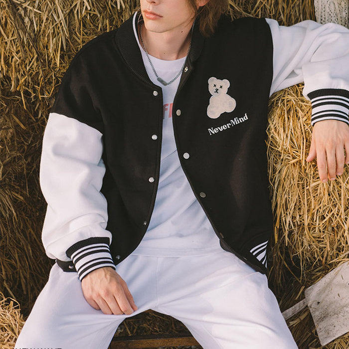 Unisex Embroidered Varsity Bomber Jacket Outerwear Sports Baseball Jac