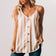 Casual Adjustable Spaghetti Striped Button Down Tank Top Swing Vest