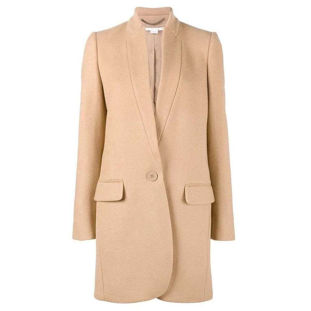 Classic Lapel Collar Wool Blend Long Woolen Winter Jacket Peacoat