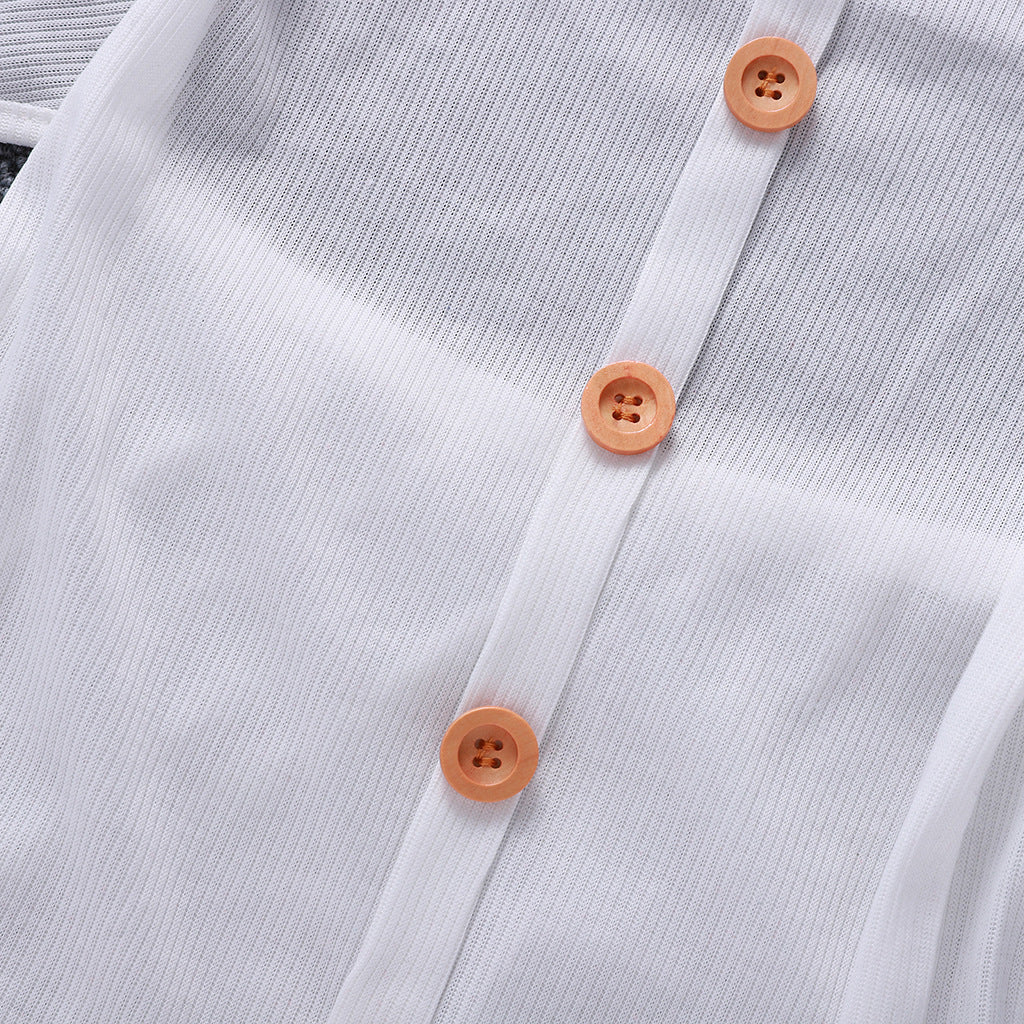 Ribbed Short Button Down Dress Tie Up Shoulder – sunifty